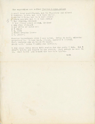 "Recipes – Appetizers – Pickle Garden Relish" by Mary O'Brien Shary