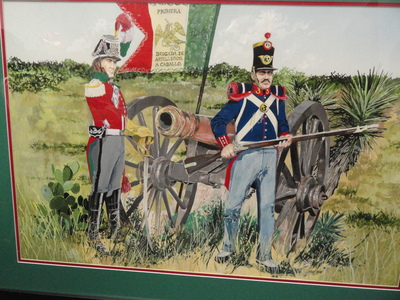 "Mexican Army Third Infantry in formation drawing" by Manuel Hinojosa