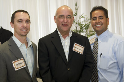 "[President's Circle] Photograph of Tom Torkelson, Bobby Guerra, and Ma ...
