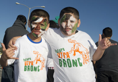"[Madness] Photograph of Two Young Children Showing UTPA Hand Gesture ...